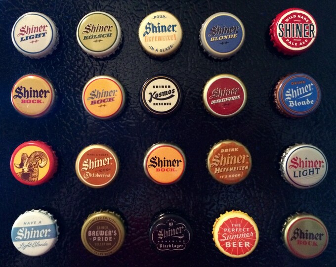 Shiner Beer Assorted Bottle Cap Magnets Set of 20 Some Are Vintage - Etsy