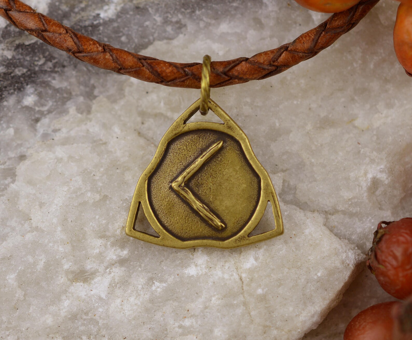 Viking Kenaz Runes Pendant. Futhark Kano Rune pendant. Bronze | Etsy