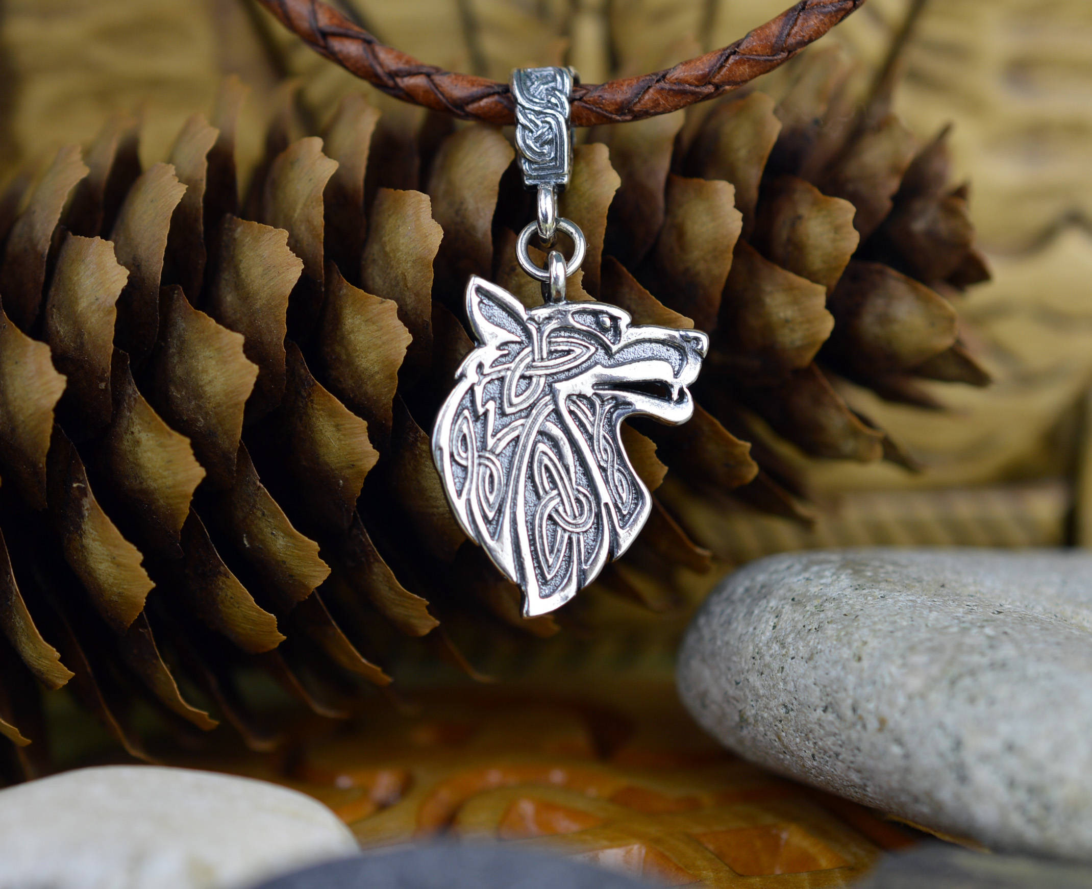 SMALL Handmade Wolf Totem pendant. Fenrir necklace. Wolf Head | Etsy