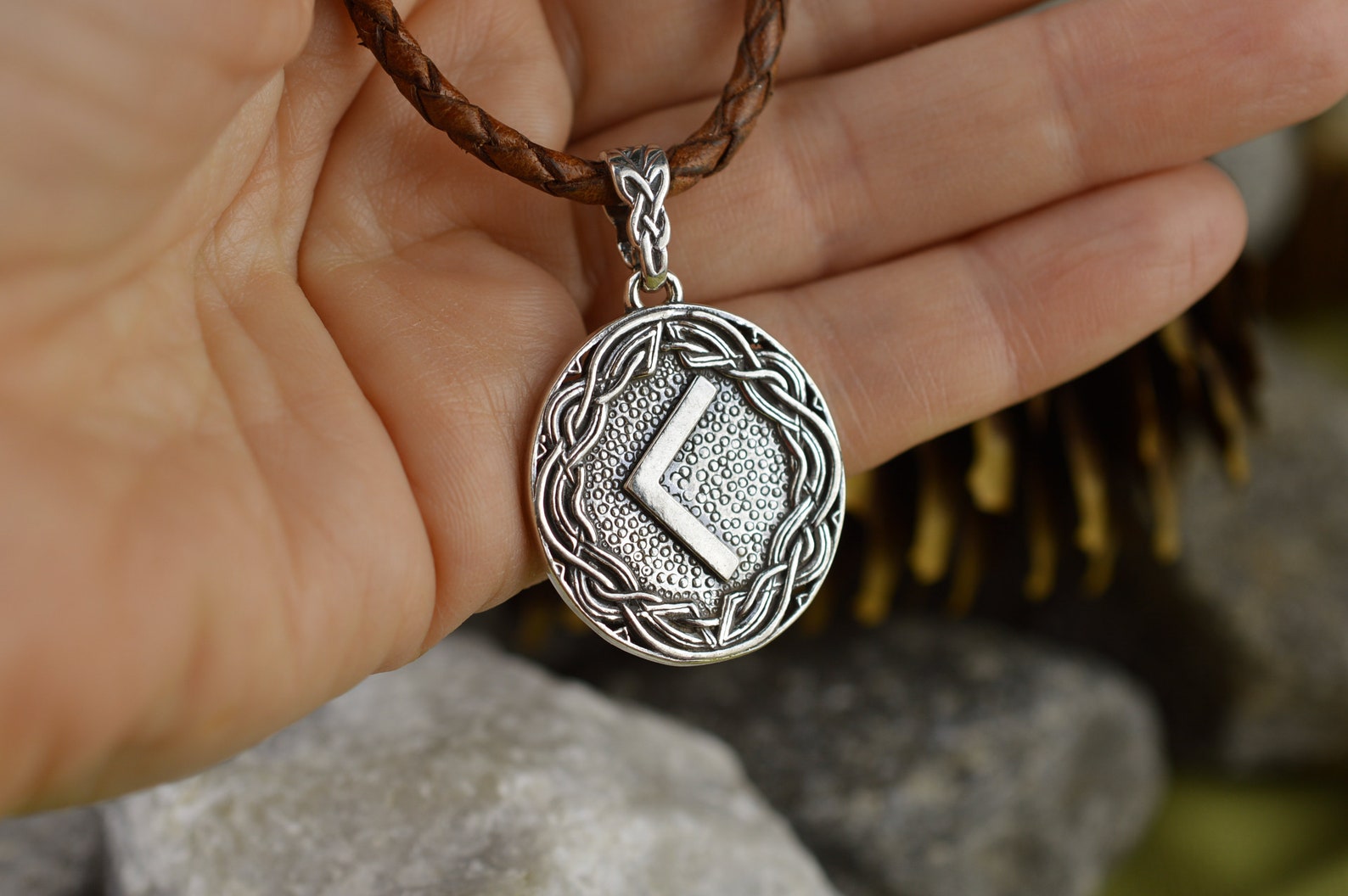 Kenaz Rune pendant. Scandinavian Witchcraft Kano Amulet. | Etsy