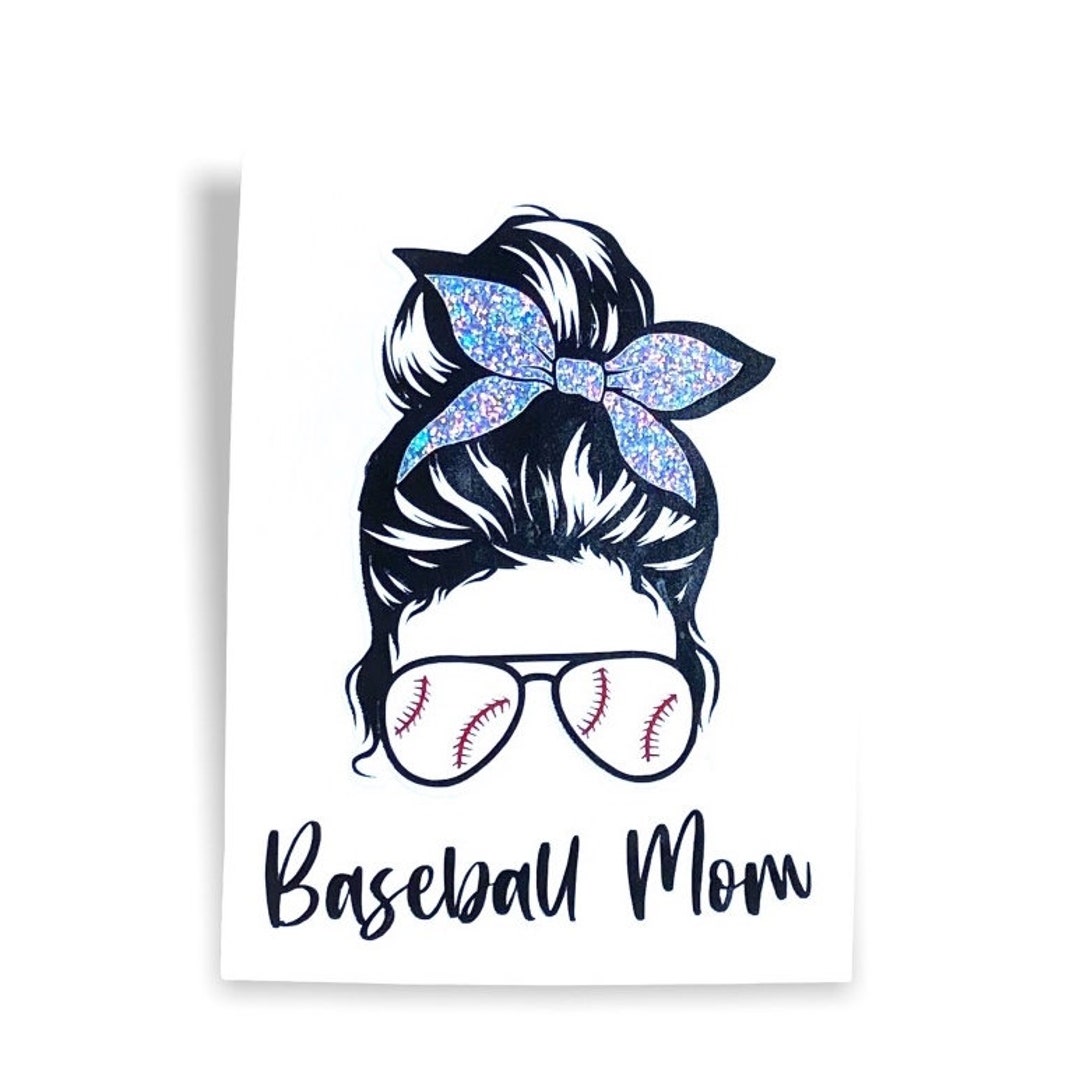 Baseball Mom Decal/ Baseball Mom Sticker/ Mom Bun/ Sports Mom ...