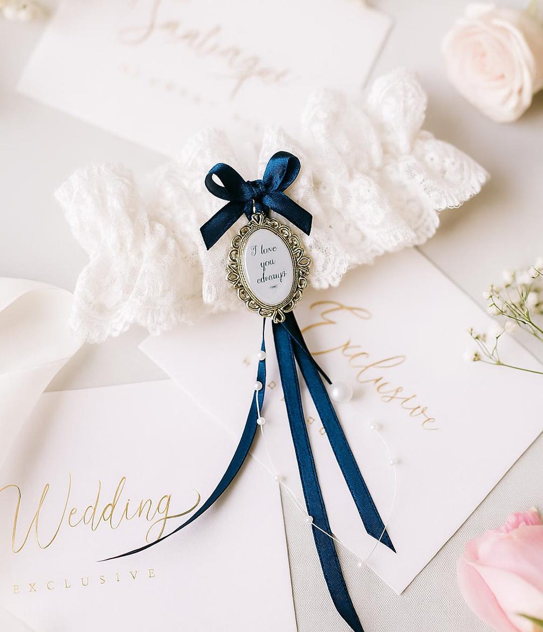 Bridal Garter With Personalized, Custom-made Medallion - Etsy