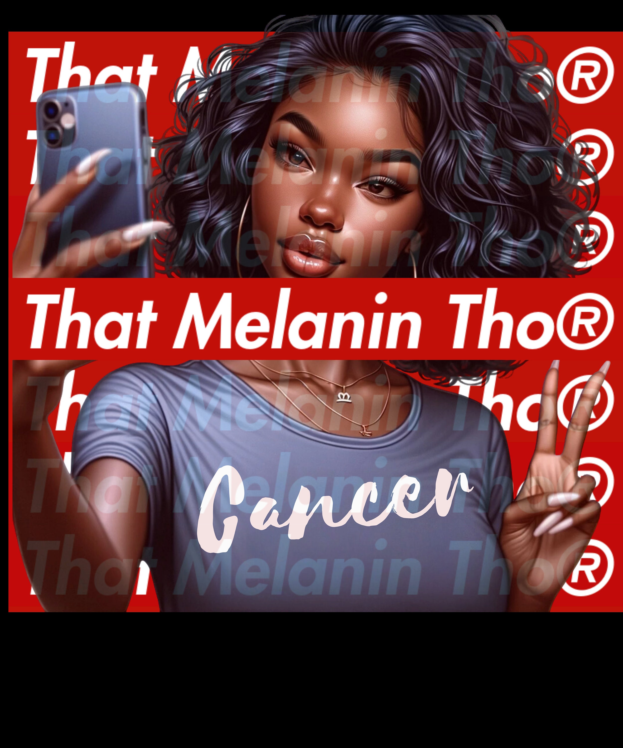 Cancer Vibes Digital Art Black Woman Zodiac Sign Afro Woman Horoscope ...