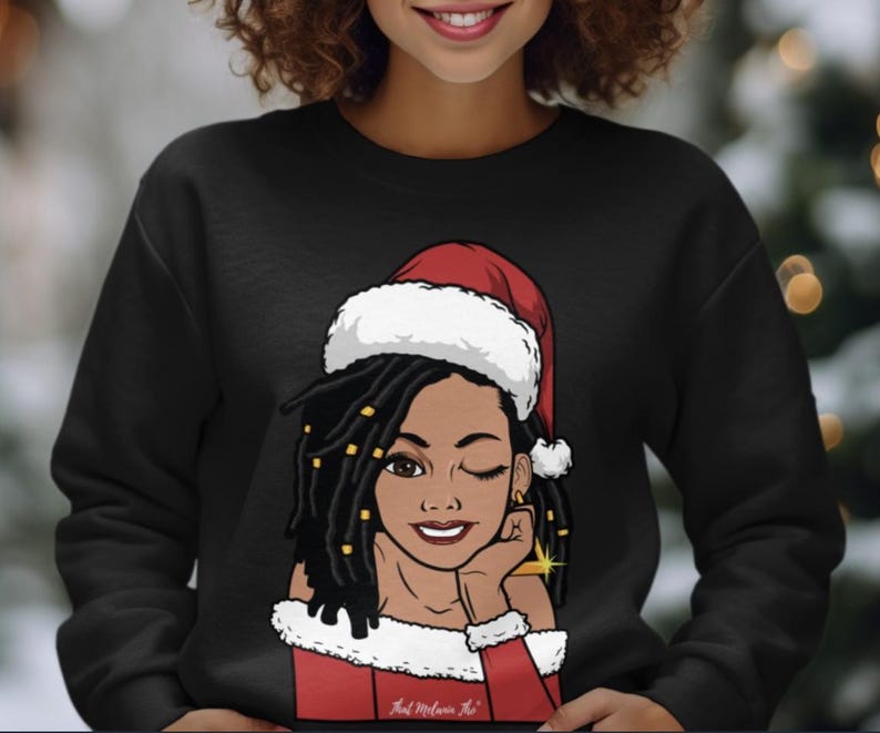 Black Mrs. Claus Have a Melanin Christmas Happy Holidays Santa Hat ...