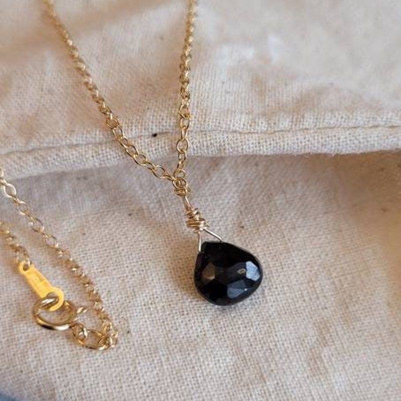 Black Spinel Pendant - Etsy