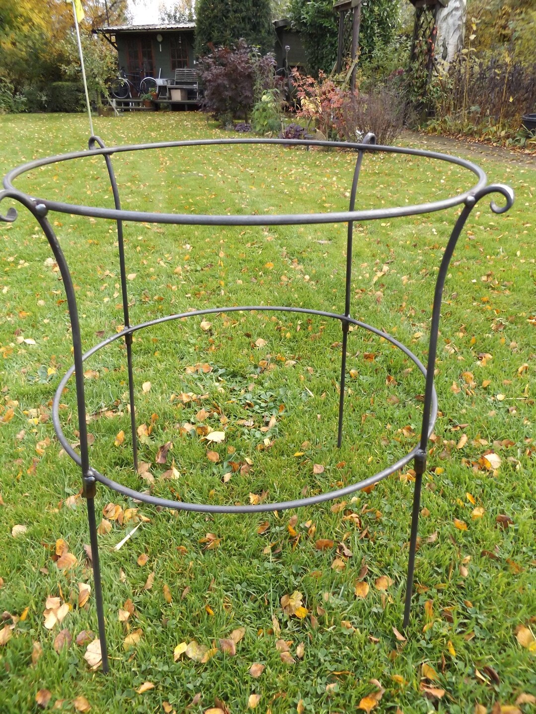 Large Handmade, Hand Forged Traditional Style Peony Plant Support Made ...