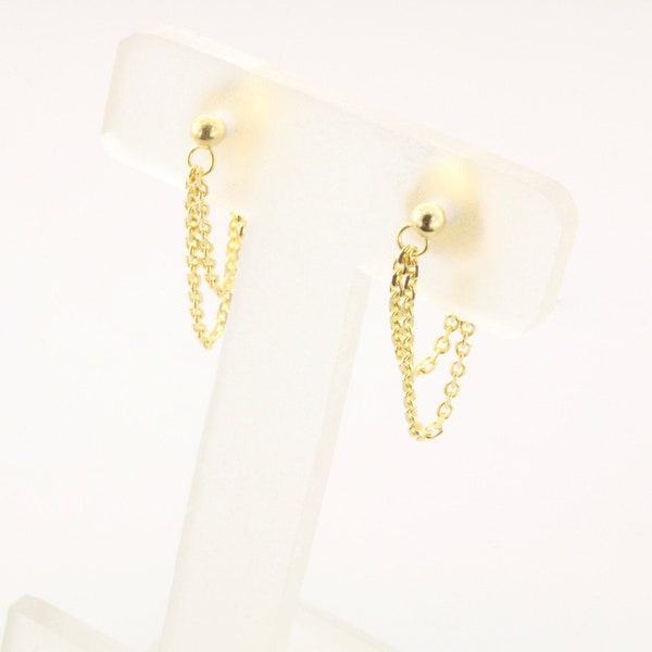 Gold Chain Earrings - Etsy