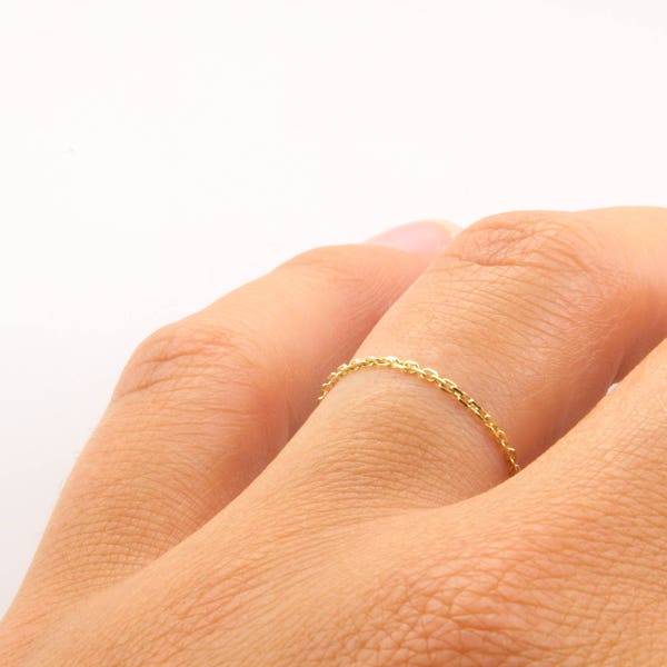 Gold Chain Ring - Etsy
