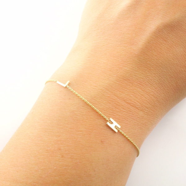 Two Initial Bracelet - Etsy