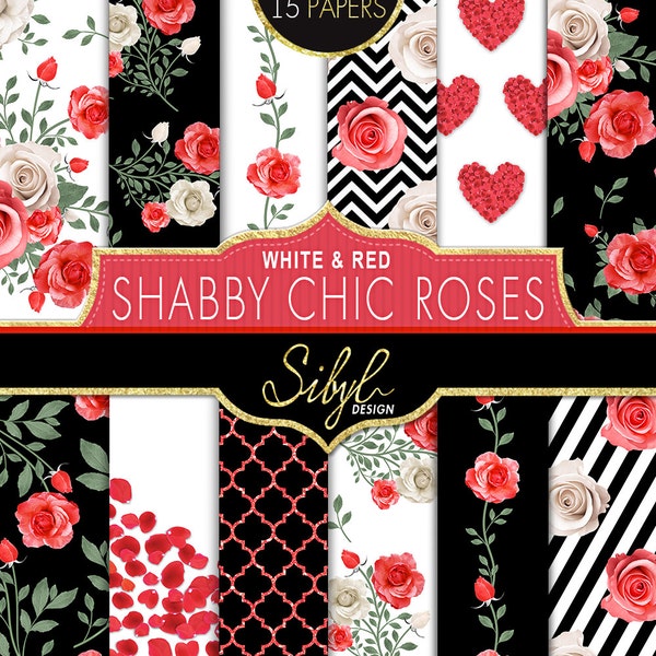 Roses Digital Paper - Etsy