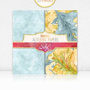 Digital Fall Paper Pack, Watercolor Autumn Seamless Pattern, Hand ...