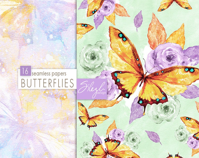 Seamless Butterflies Papers Watercolor Butterfly Paper - Etsy