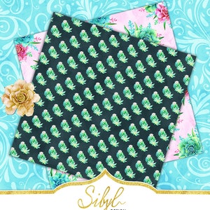 Digital Floral Paper, Watercolor Succulent Papers II, Digital Cactus ...