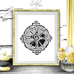Printable Art Wall Decor Hunab Ku Mayan Symbol, Hunab Ku Poster Art ...