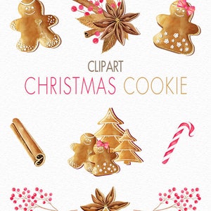 Christmas Digital Clip Art, Noel Cookies Clip Art, Xmas Cookies Clip ...