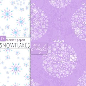 Watercolor Snowflakes Papers, Digital Snowflakes Paper, Snowflakes ...