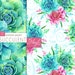 Digital Cactus Paper, Watercolor Succulent Papers, Seamless Cactus ...