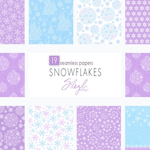 Watercolor Snowflakes Papers, Digital Snowflakes Paper, Snowflakes ...