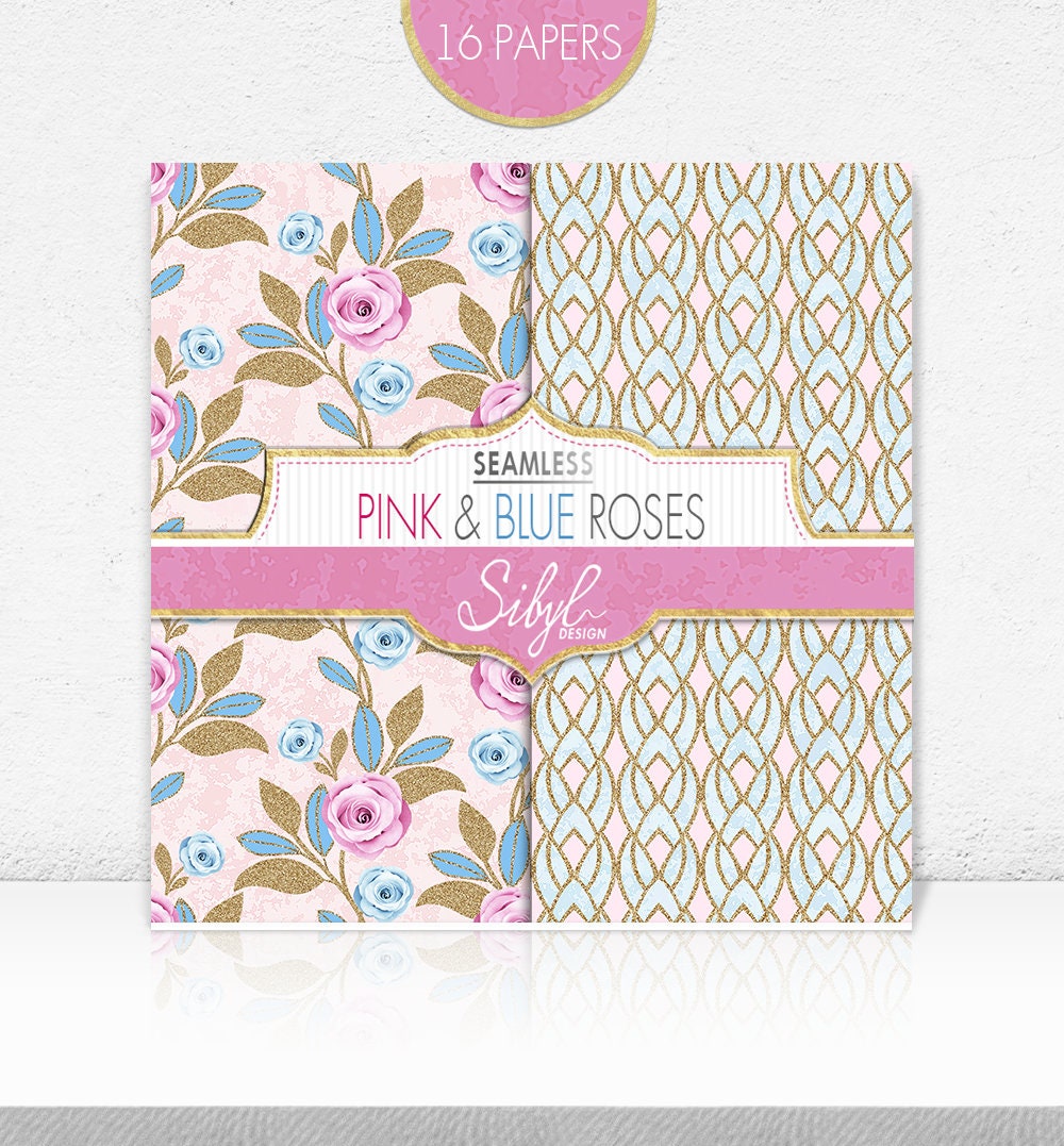 Seamless Floral Digital Paper Pink Roses Pattern Digital - Etsy
