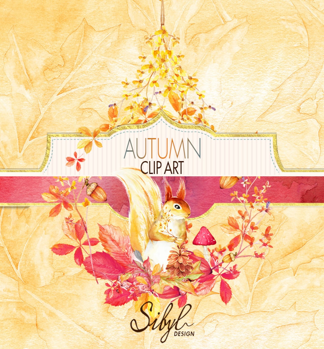 Fall Digital Clip Art, Fall Watercolor Clip Art, Autumn Clip Art ...
