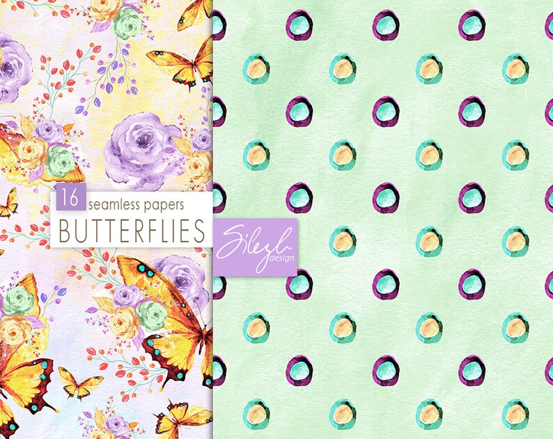 Seamless Butterflies Papers Watercolor Butterfly Paper - Etsy