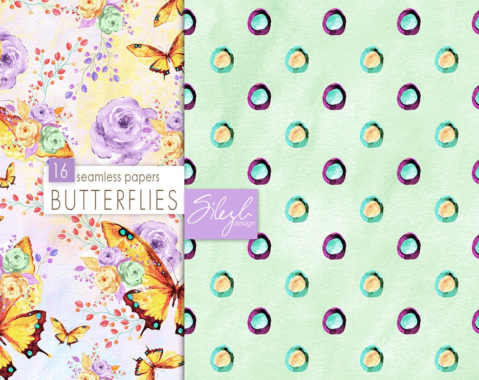Seamless Butterflies Papers Watercolor Butterfly Paper - Etsy