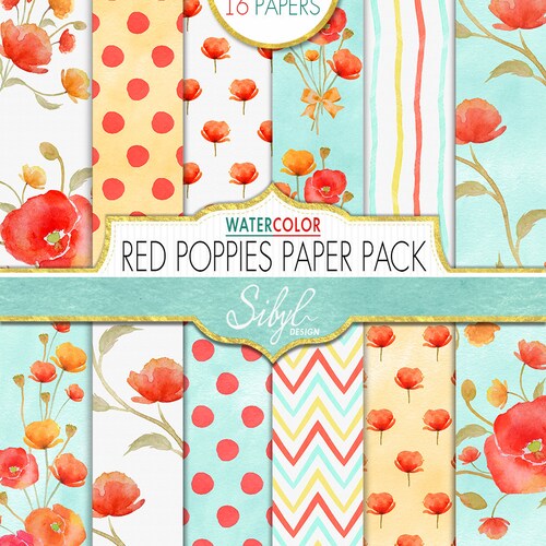 60% SALE Pastel Floral Digital Papers Handdrawn Floral | Etsy