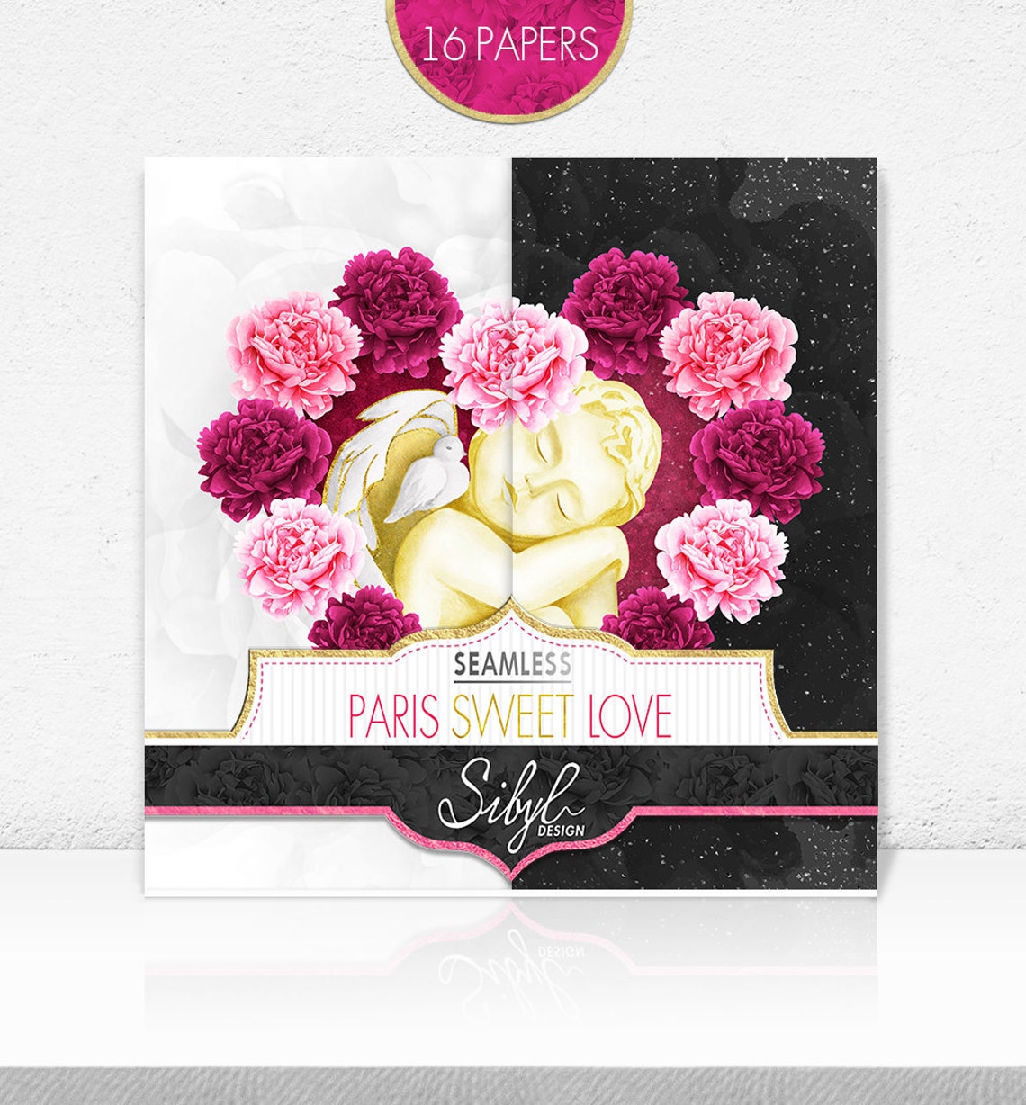 Seamless Valentine Digital Papers, Watercolor Romantic Paper, Love ...