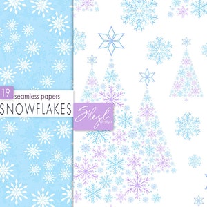 Watercolor Snowflakes Papers, Digital Snowflakes Paper, Snowflakes ...