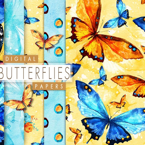 Watercolor Butterfly Seamless Patterns . Digital Paper - Etsy