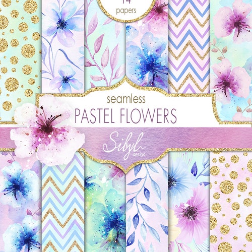 Pastel Foil Digital Paper Seamless Textures Rainbow Digital | Etsy