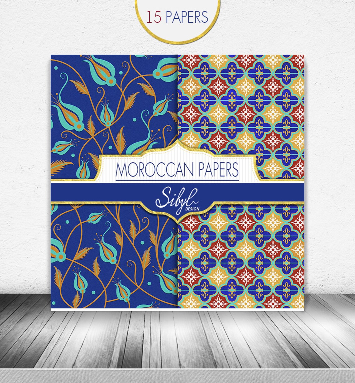 Geometric Digital Paper, Digital Ethnic Moroccan Patterns, Mosaic ...