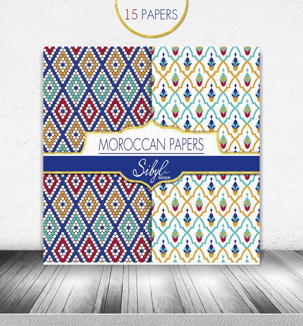 Geometric Digital Paper Digital Ethnic Moroccan Patterns - Etsy
