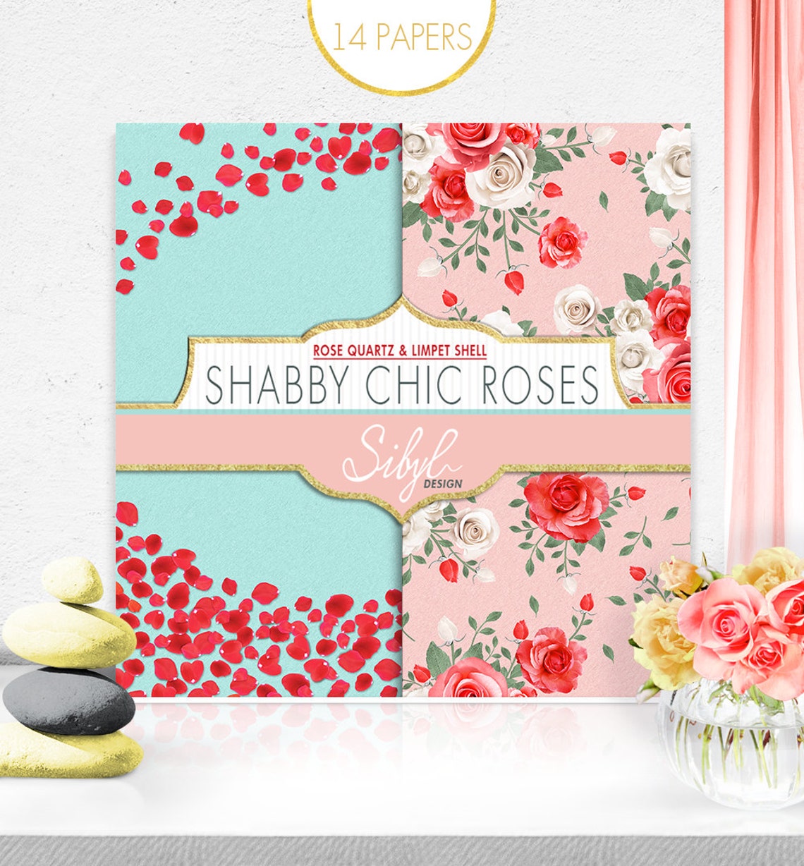 Floral Digital Paper Shabby Chic Digital Paper Shabby Chic - Etsy