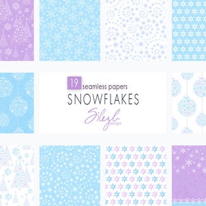 Watercolor Snowflakes Papers, Digital Snowflakes Paper, Snowflakes ...