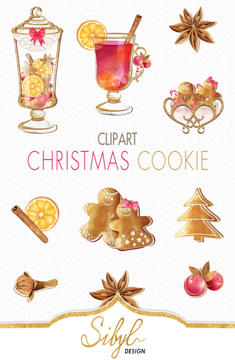 Christmas Digital Clip Art Noel Cookies Clip Art Xmas - Etsy