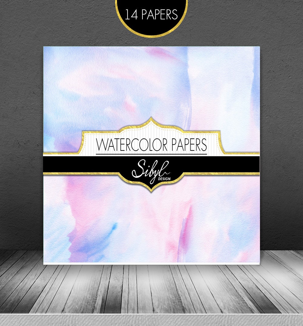 Digital Watercolor Scrapbook Paper Pastel Watercolor - Etsy