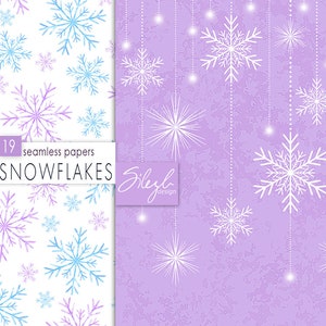 Watercolor Snowflakes Papers, Digital Snowflakes Paper, Snowflakes ...