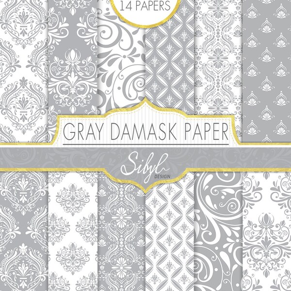Damask Digital Paper - Etsy
