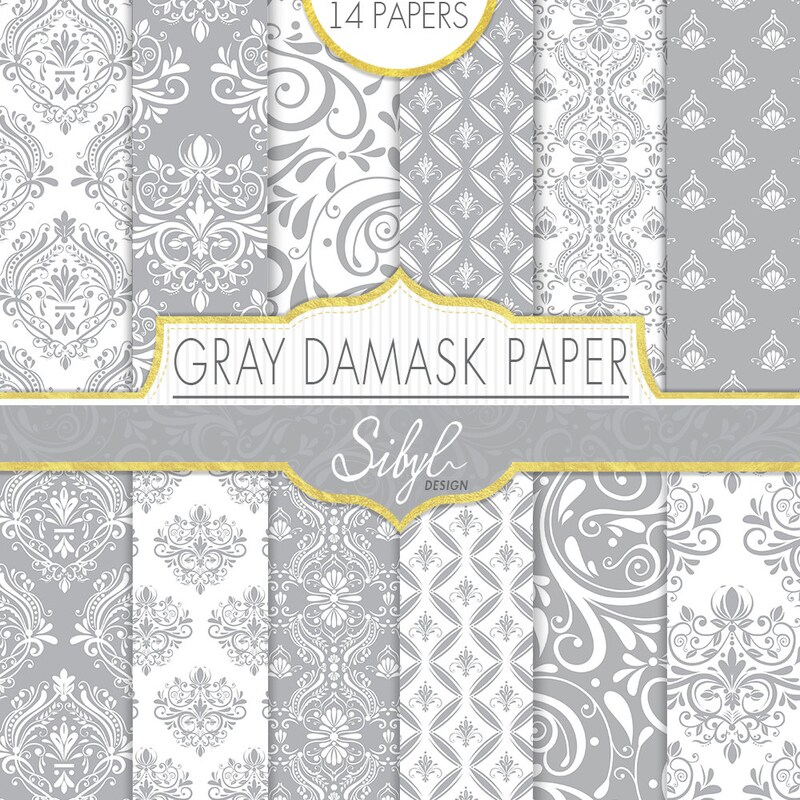 Gray Damask - Etsy