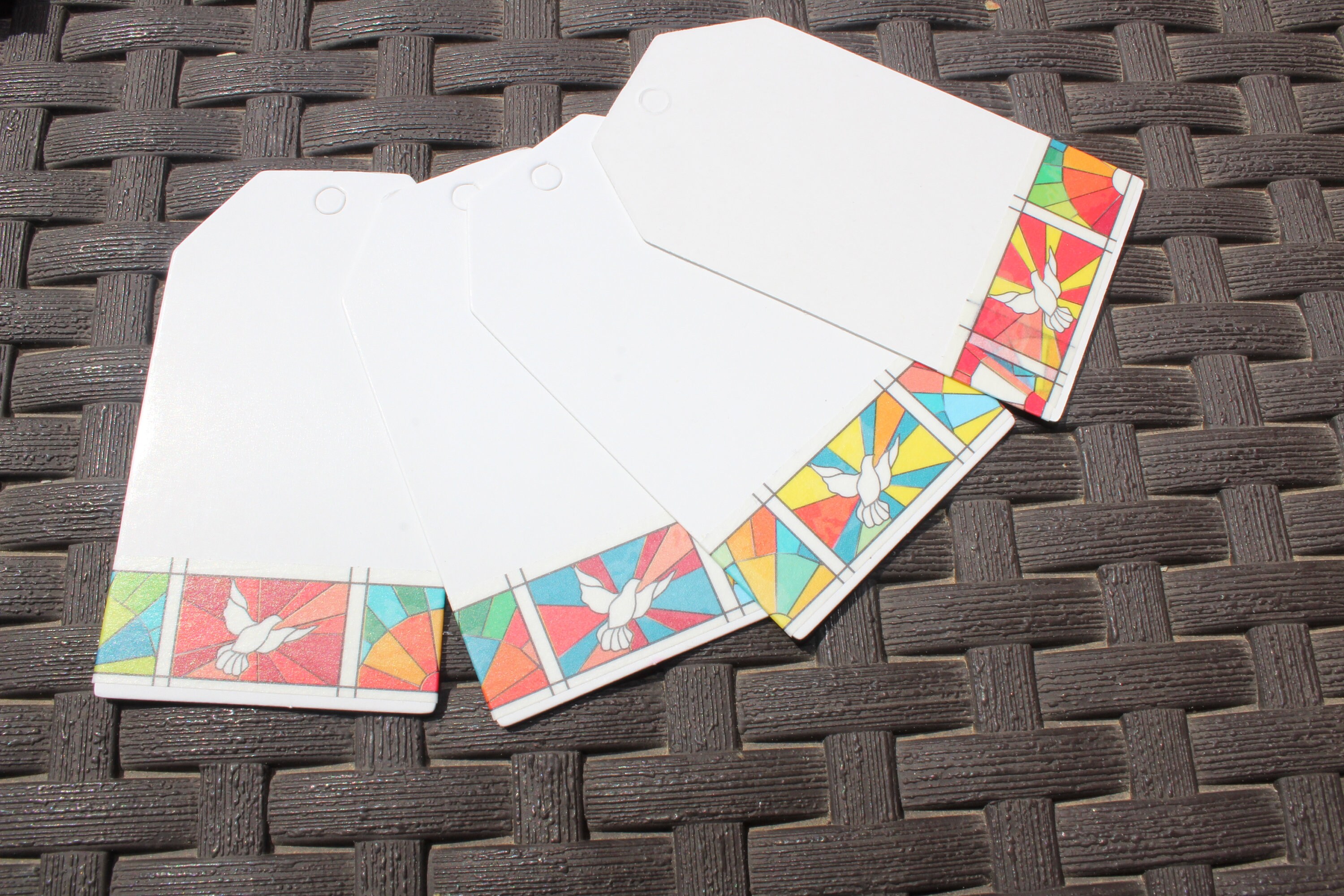 RESCR COLLECTION: 15 Stained-glass Labels Doves 7 X 4 Cm in - Etsy