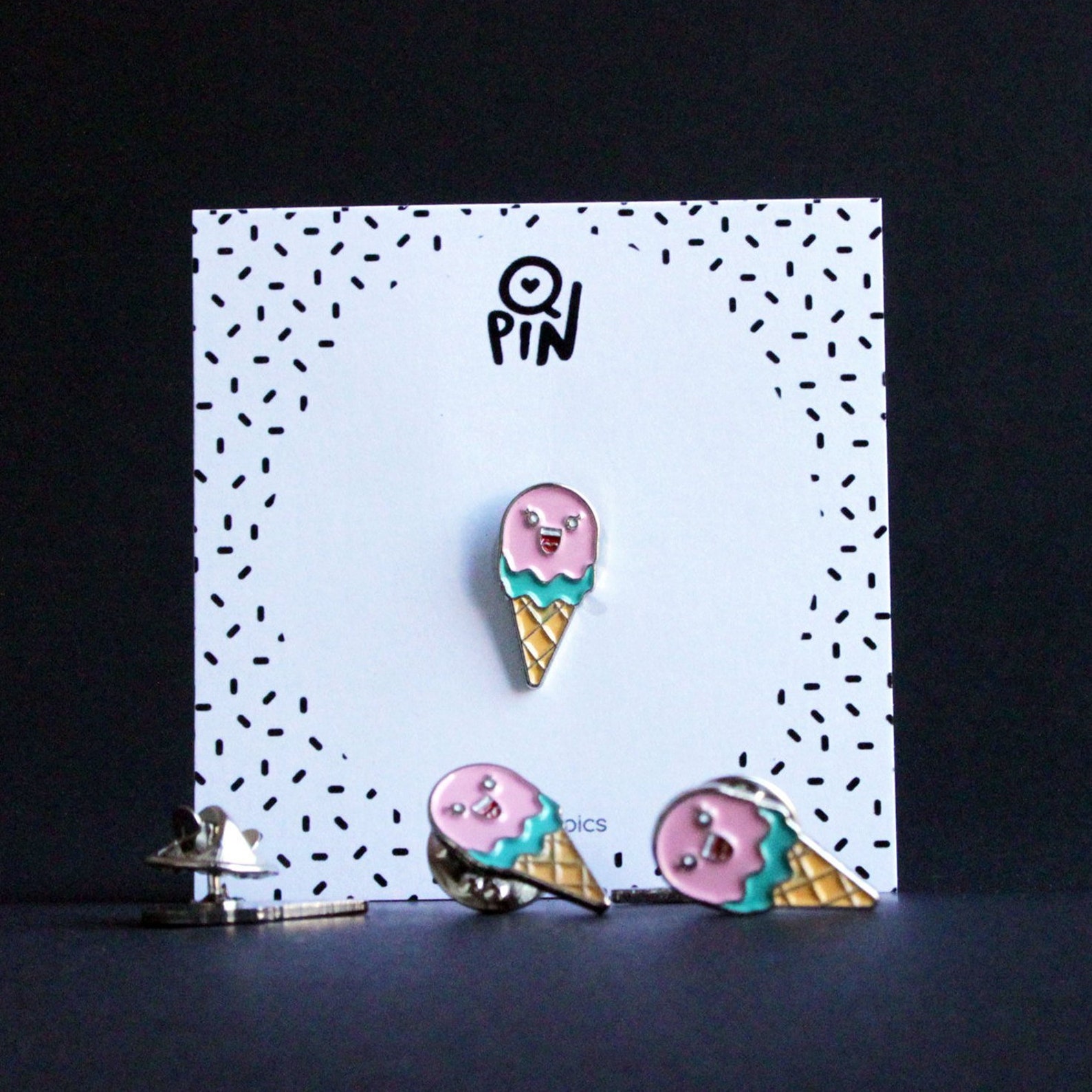 Ice Cream Enamel Pin - Ice Cream Brooch - Etsy