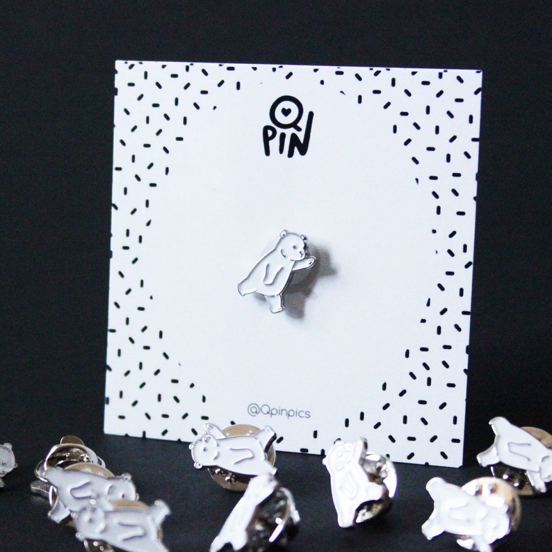 Polar Bear Enamel Pin -polar Bear Brooch- Mini Pin - Etsy
