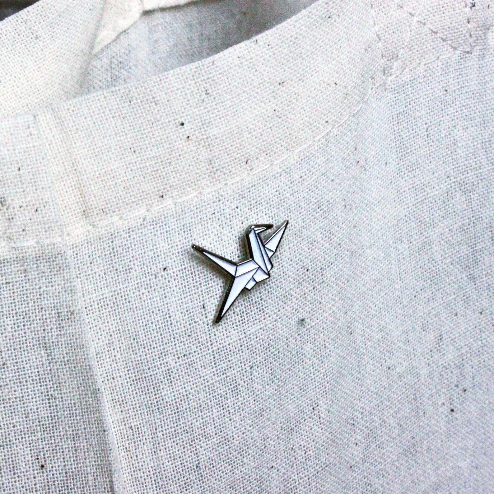 Origami Enamel Pin - Origami Crane Brooch - Etsy
