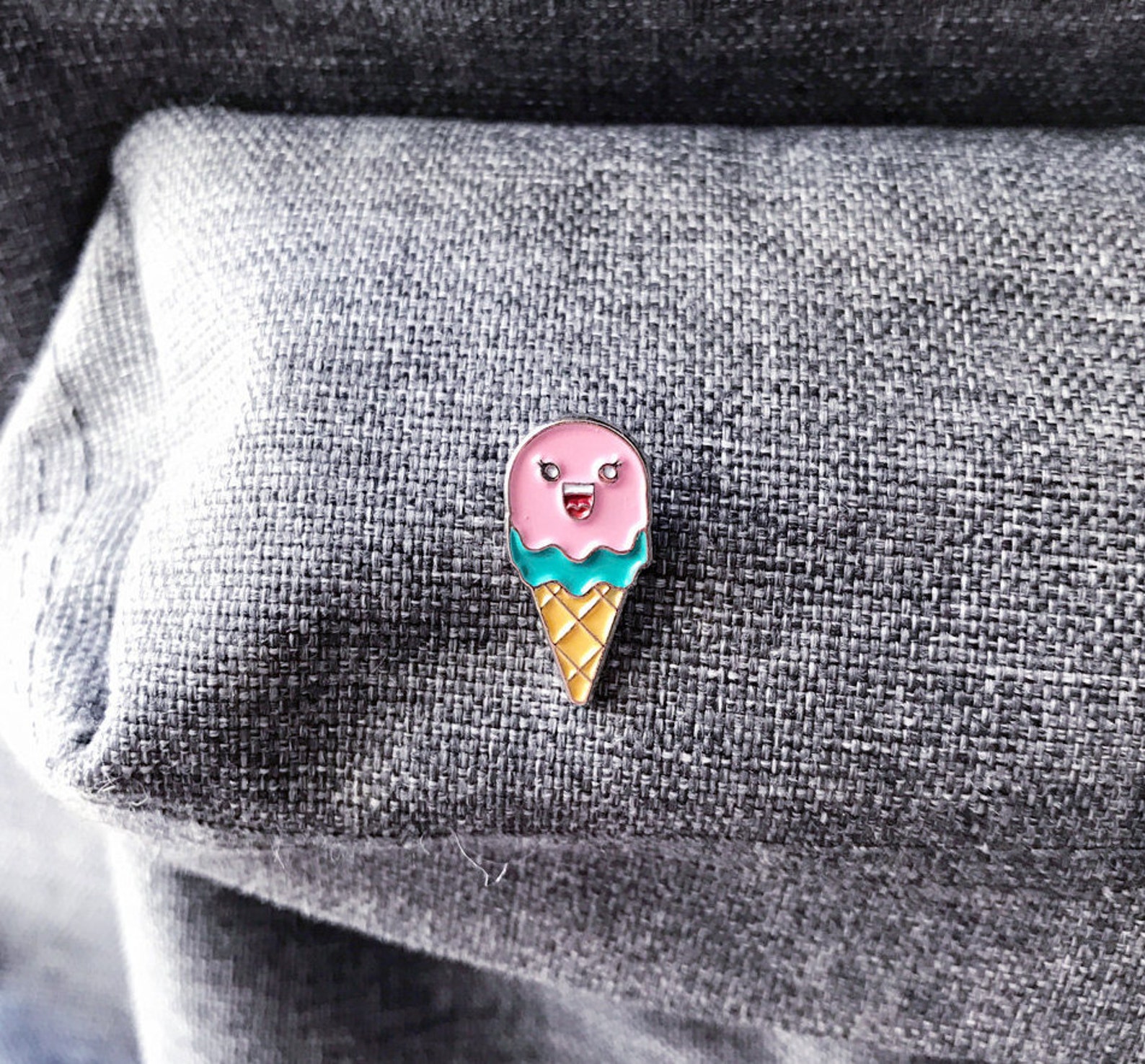 Ice Cream Enamel Pin - Ice Cream Brooch - Etsy
