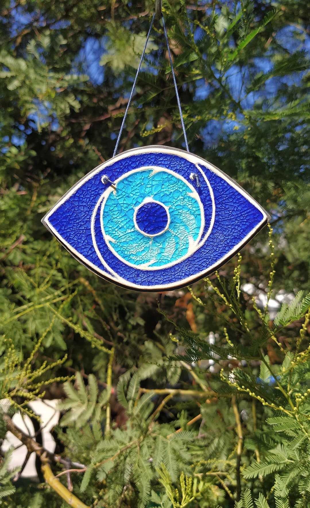 Ceramic Evil Eye Wall Hanging, Home Protection, Greek Evil Eye ...