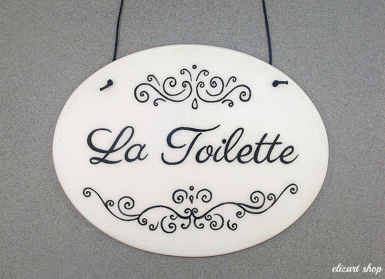 La Toilette Sign, Toilet Sign, Bathroom Sign, Bath Sign, Hanging Bath ...
