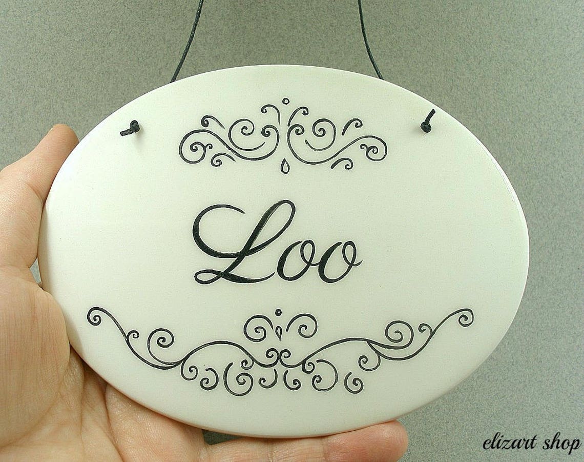 Loo Sign Toilet Sign Bathroom Sign Hanging Bath Sign | Etsy