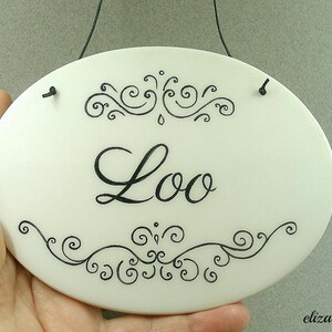 Loo Sign, Toilet Sign, Bathroom Sign, Hanging Bath Sign, Restroom Sign ...