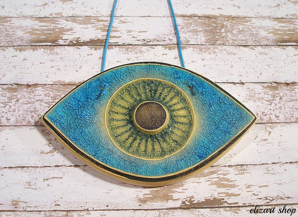 Ceramic Evil Eye Protection Amulet Wall Hanging Eye Evil | Etsy